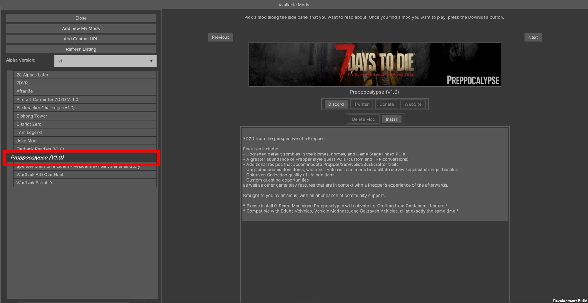 【v1対応】「7 Days to Die」のMod「Preppocalypse」のダウンロード・インストール方法 | サクッとマルチ