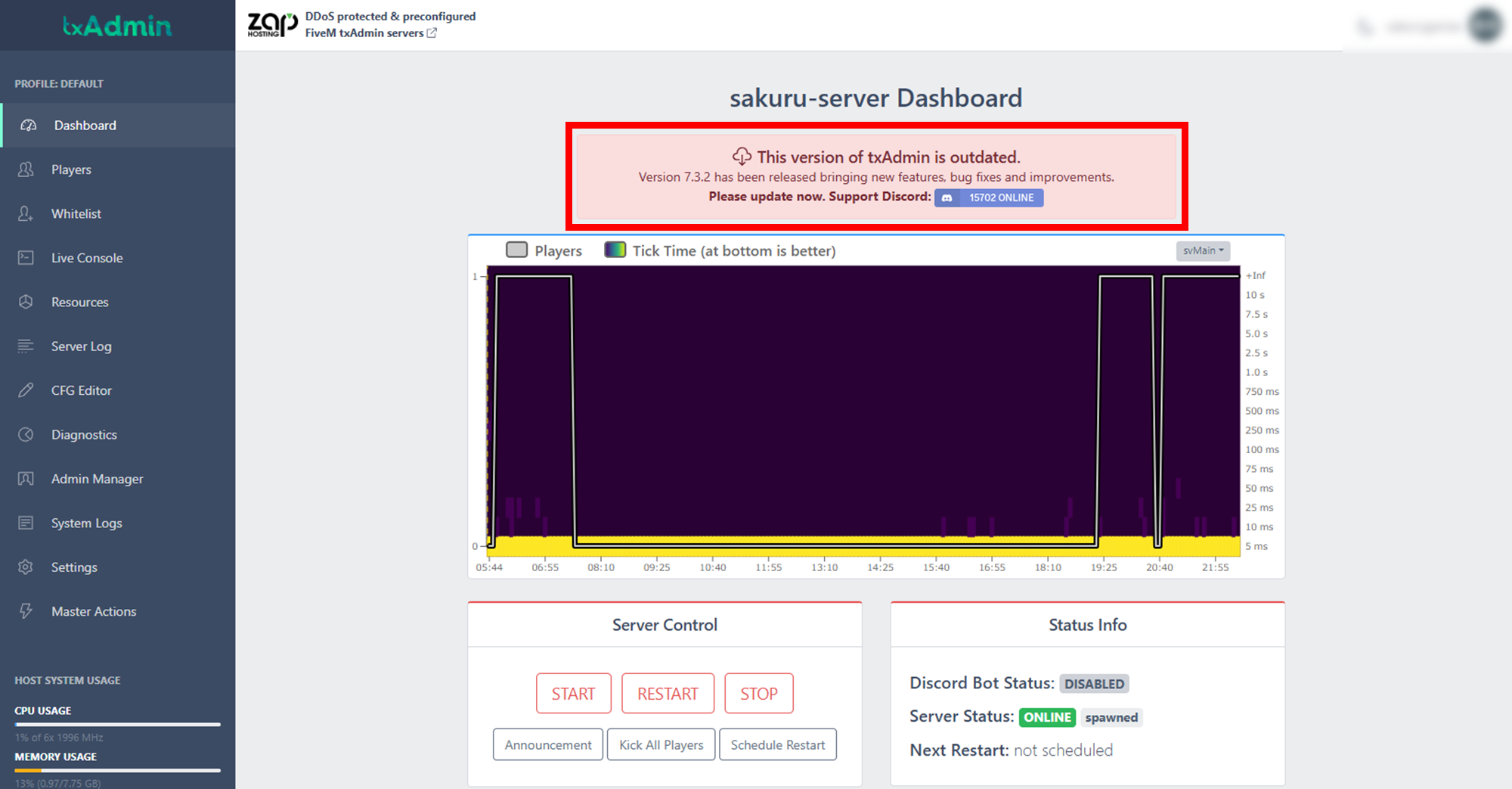 【GTA5・FiveM】txAdminのアップデート方法 | サクッとマルチ