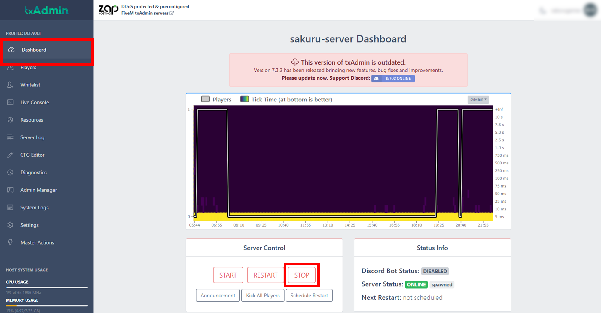 【GTA5・FiveM】txAdminのアップデート方法 | サクッとマルチ